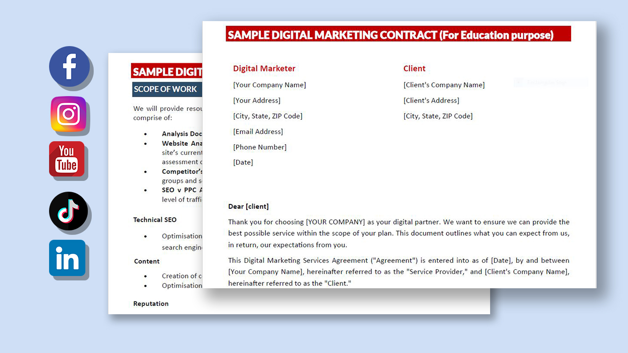 How to write a Digital marketing Contract and Proposals